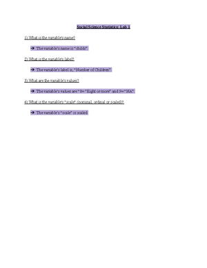 Lab 9 - Lab 9 Assignment - Lab 9 1 the null hypothesis in statistical syntax – labeling your ...