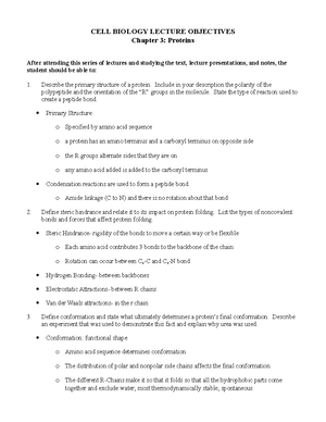 Cell Bio [Chapter 16 Objectives] - CELL BIOLOGY LECTURE OBJECTIVES Chapter 16: The Cytoskeleton ...