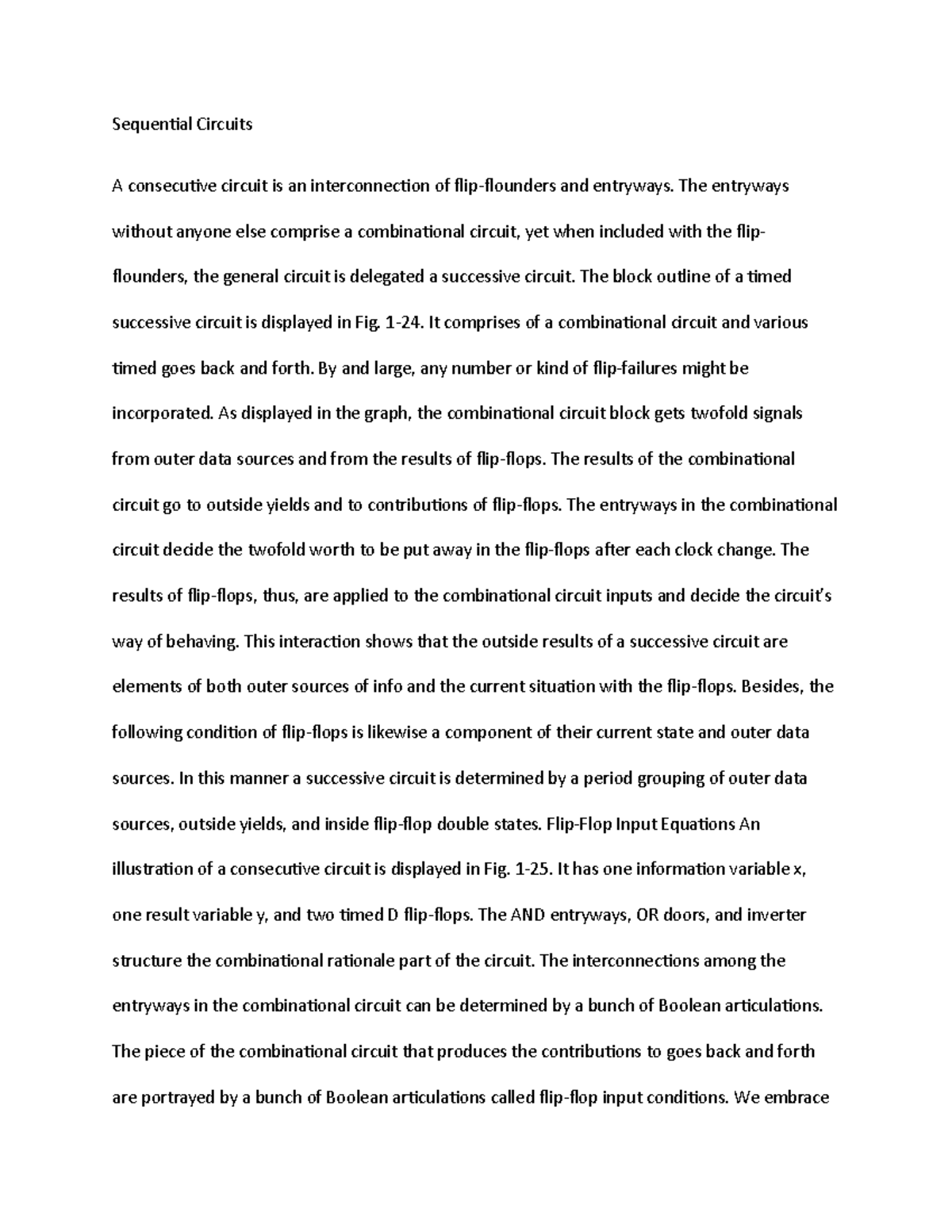 Comp Lecture Note Sequential Circuits - Sequential Circuits A ...