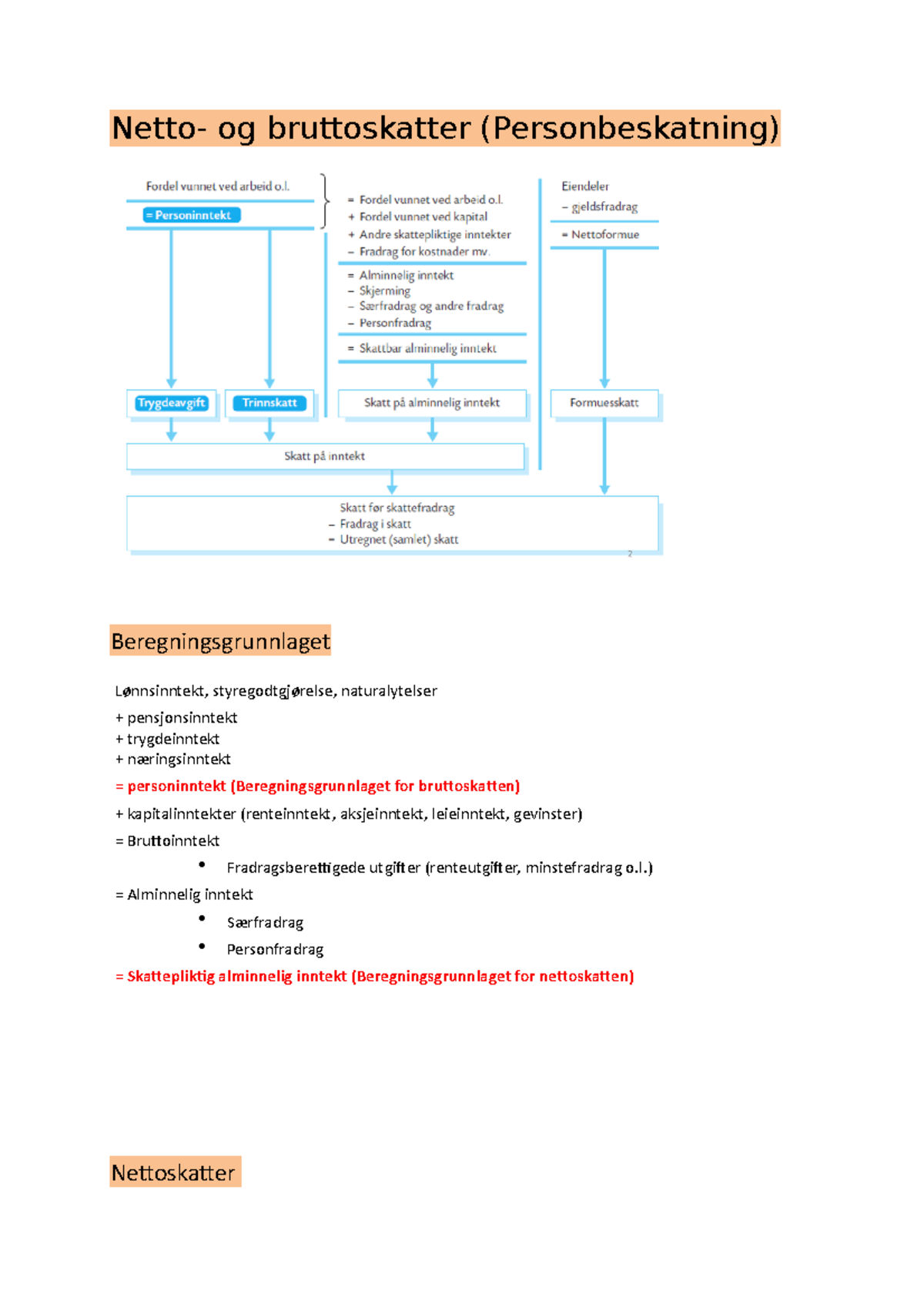 Netto- og Bruttoskatter (Personbeskatning) - Netto- og bruttoskatter ...