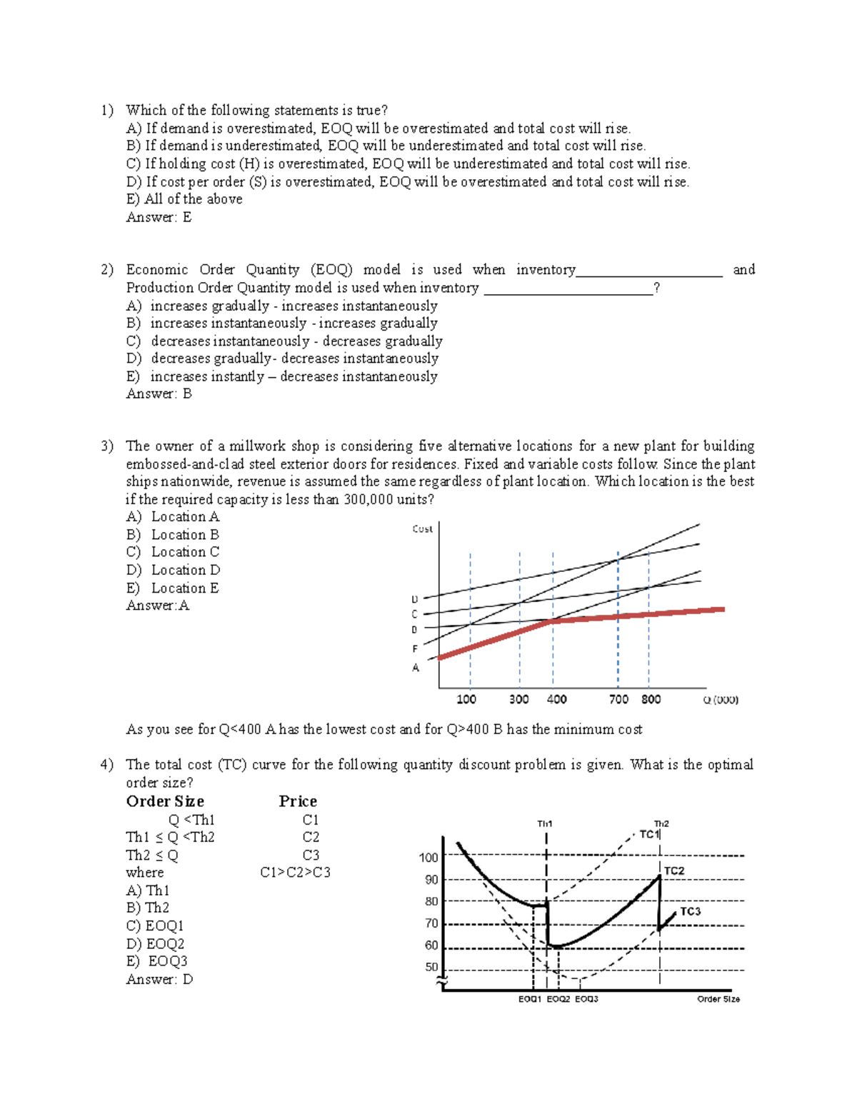Sample Quantitative Questions-Chapters S6, 8 and 12-key - Which of the ...