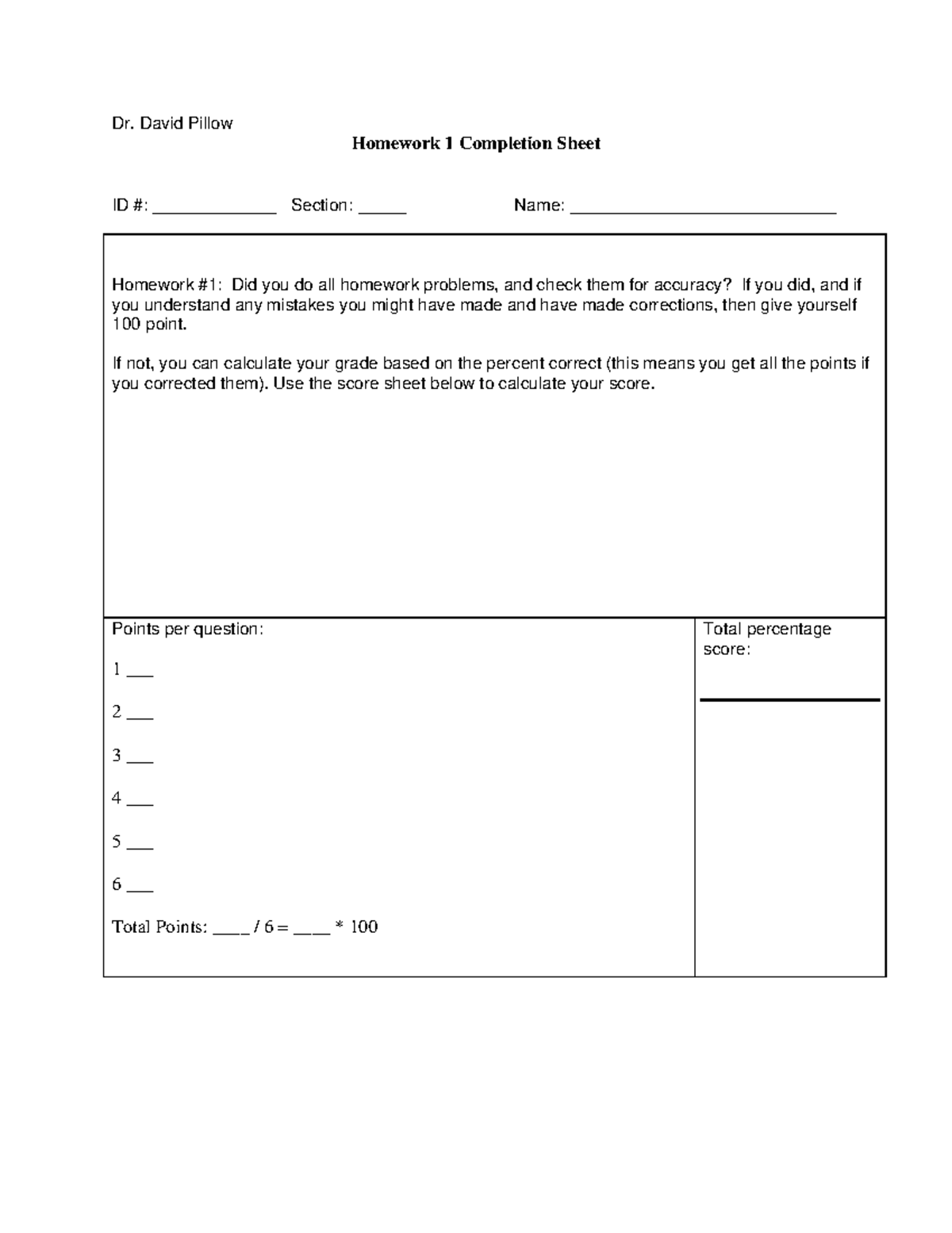 Homework 1-3 - practice problems for statistics for psychology ...