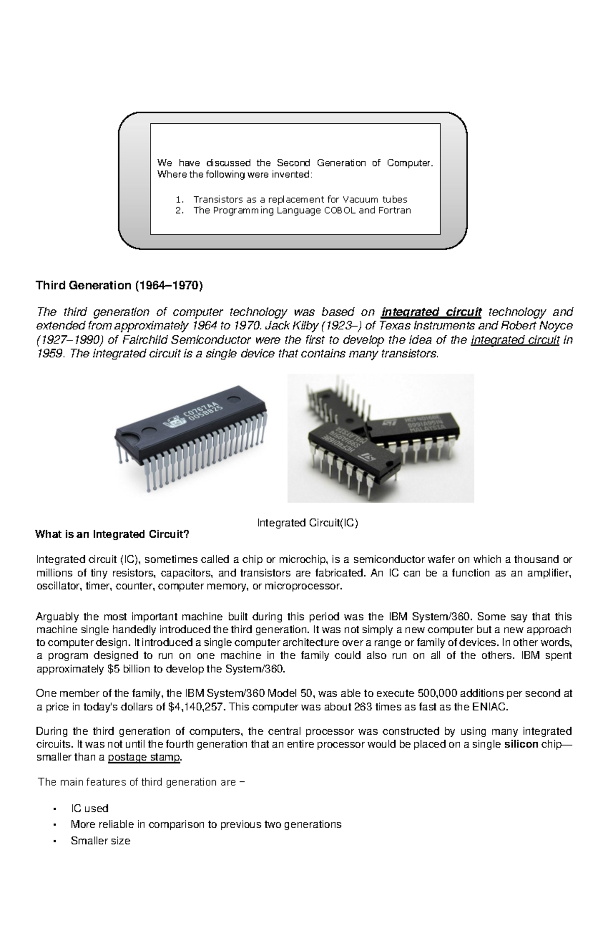 Living IN IT ERA - Lesson 9 - Third Generation (1964–1970) The third ...