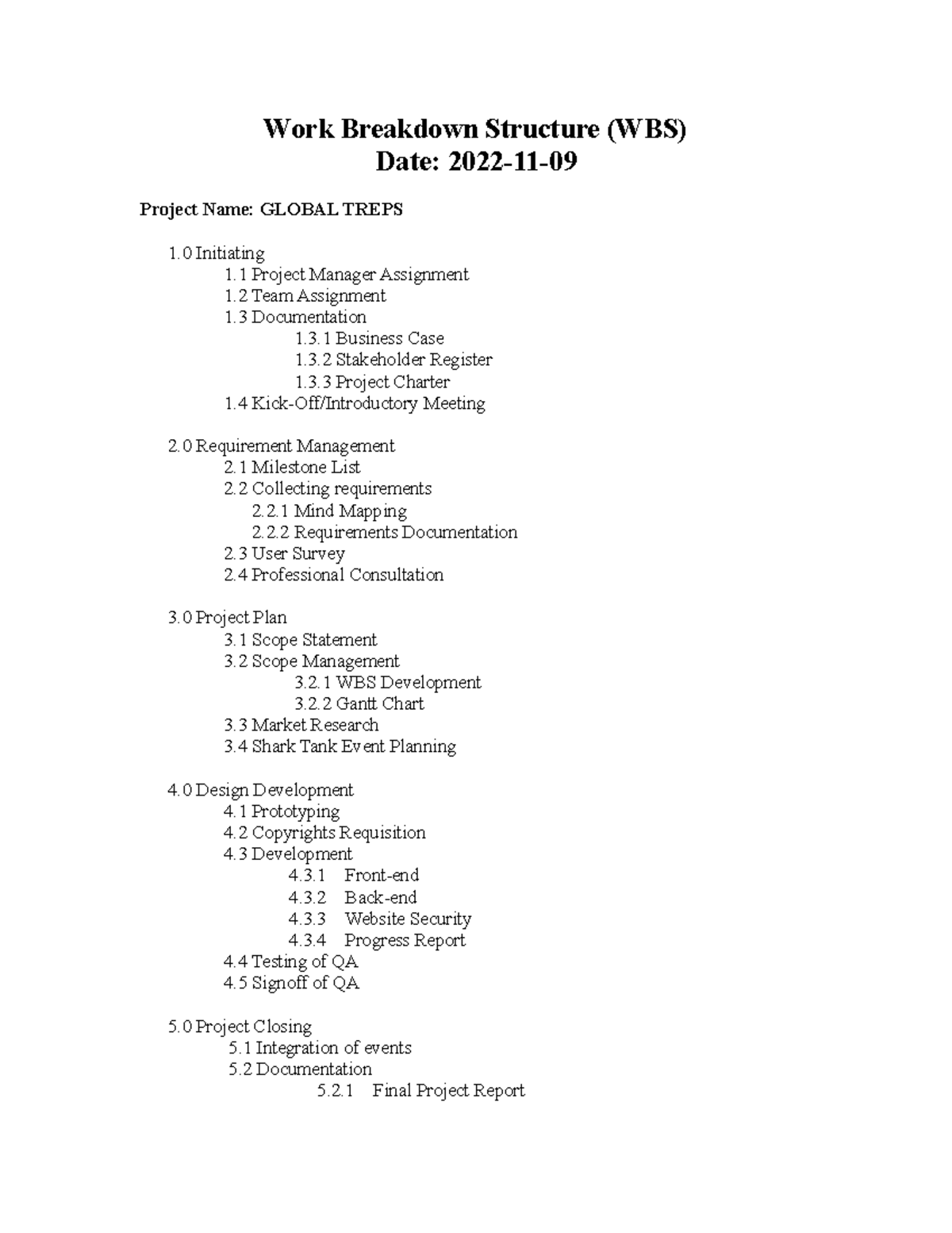 Work Breakdown Structure (WBS) – Group Project Part 2 - Work Breakdown ...