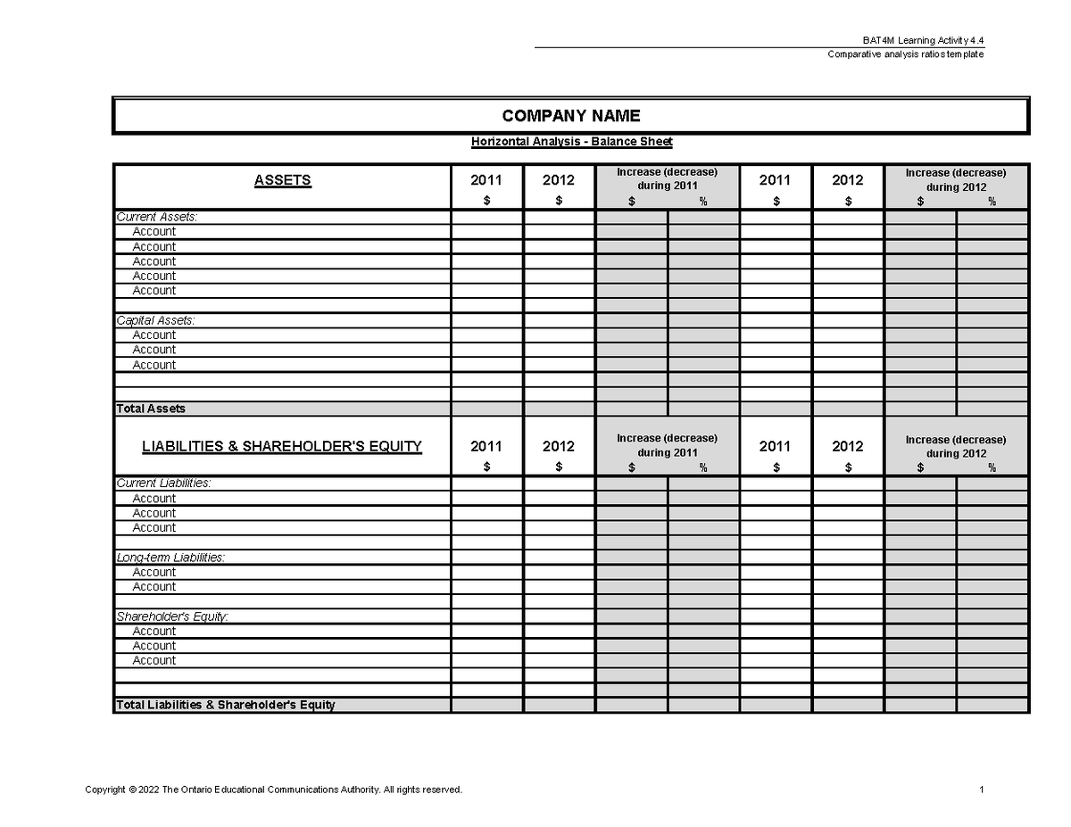 Bat4m 18 comparative analysis template - Comparative analysis ratios ...