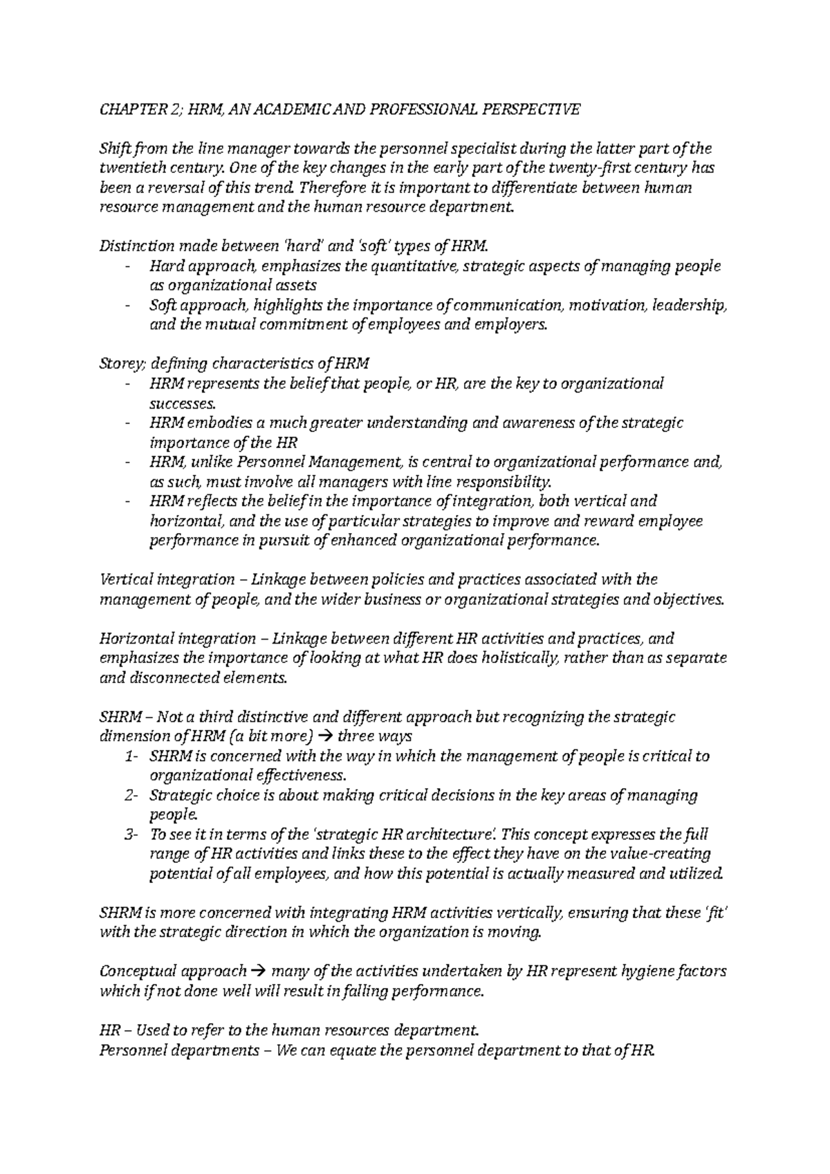 Summary Introduction to Human Resource Management - chapter 2 - CHAPTER ...