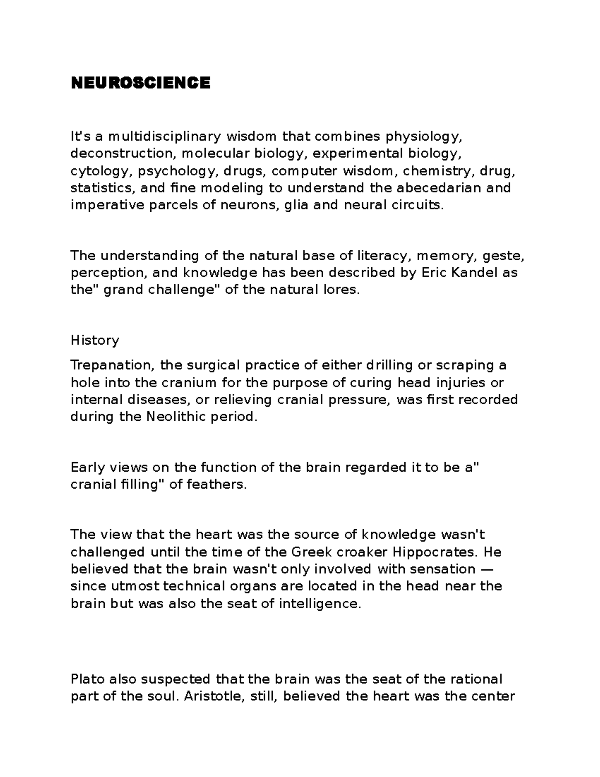 Neuroscience - science - NEUROSCIENCE It's a multidisciplinary wisdom ...