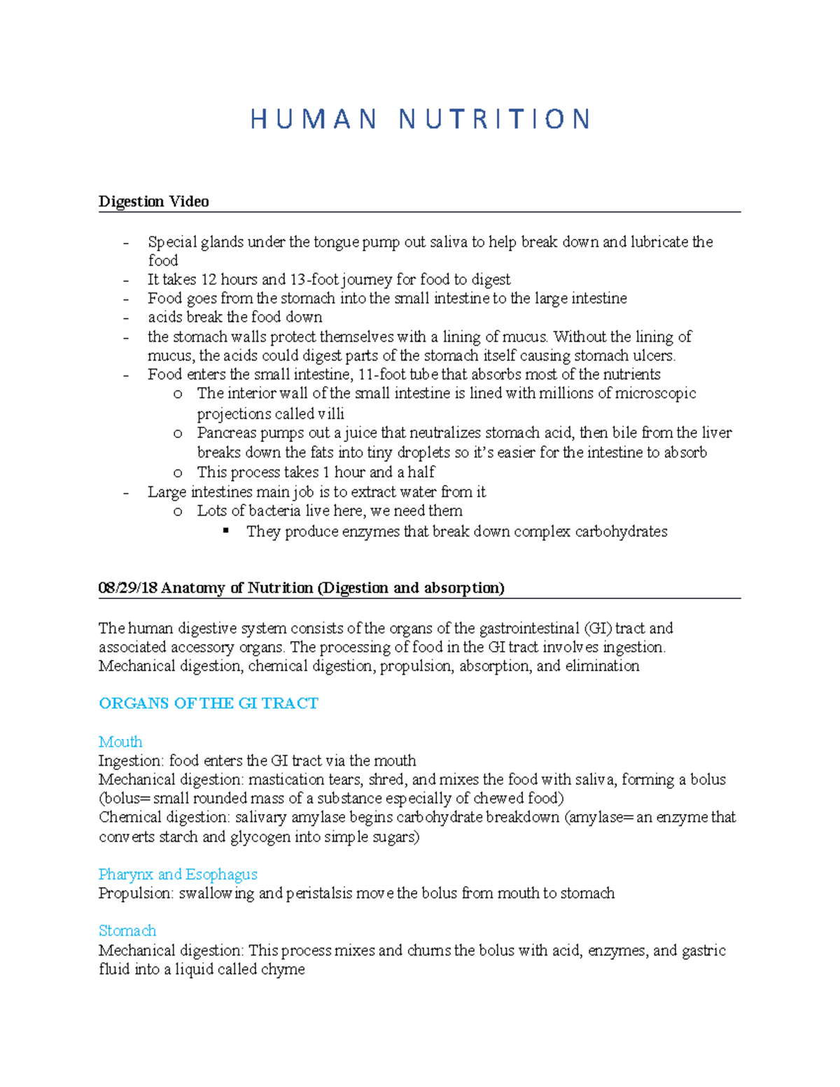 Human Nutrition - Lecture notes 1-15 - H U M A N N U T R I T I O N ...