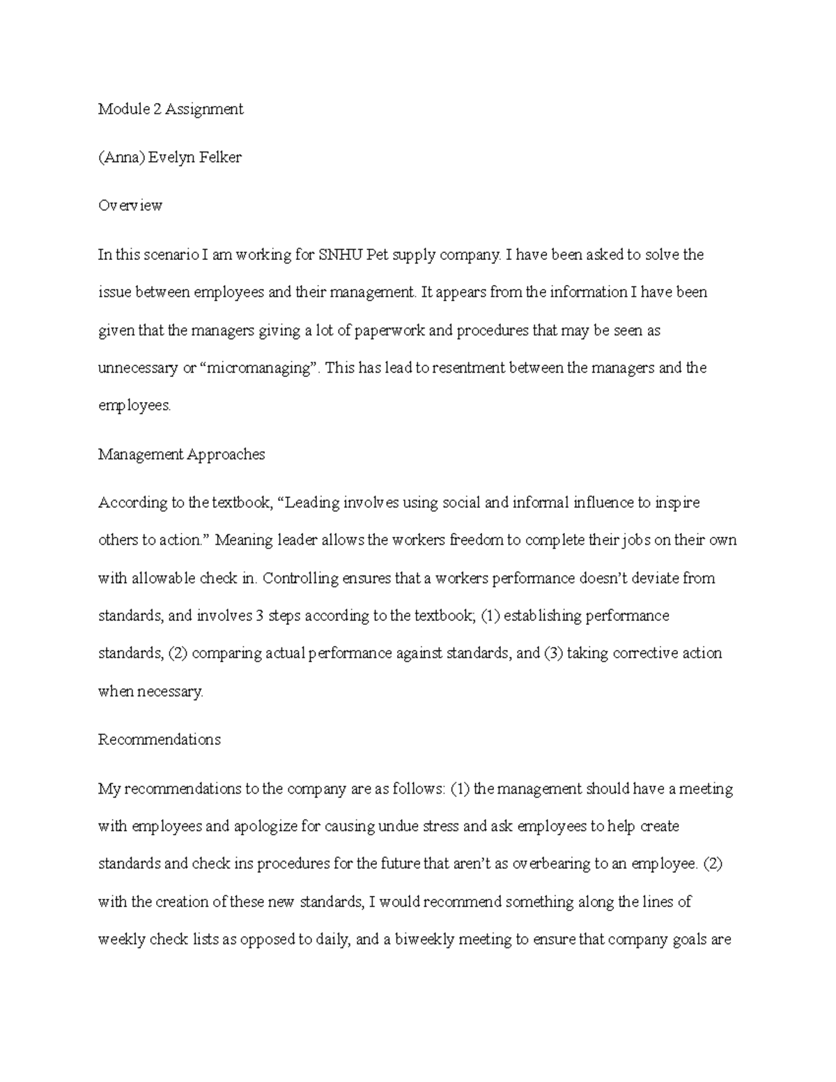 Module 2 Assignment Module 2 Assignment Anna Evelyn Felker Overview