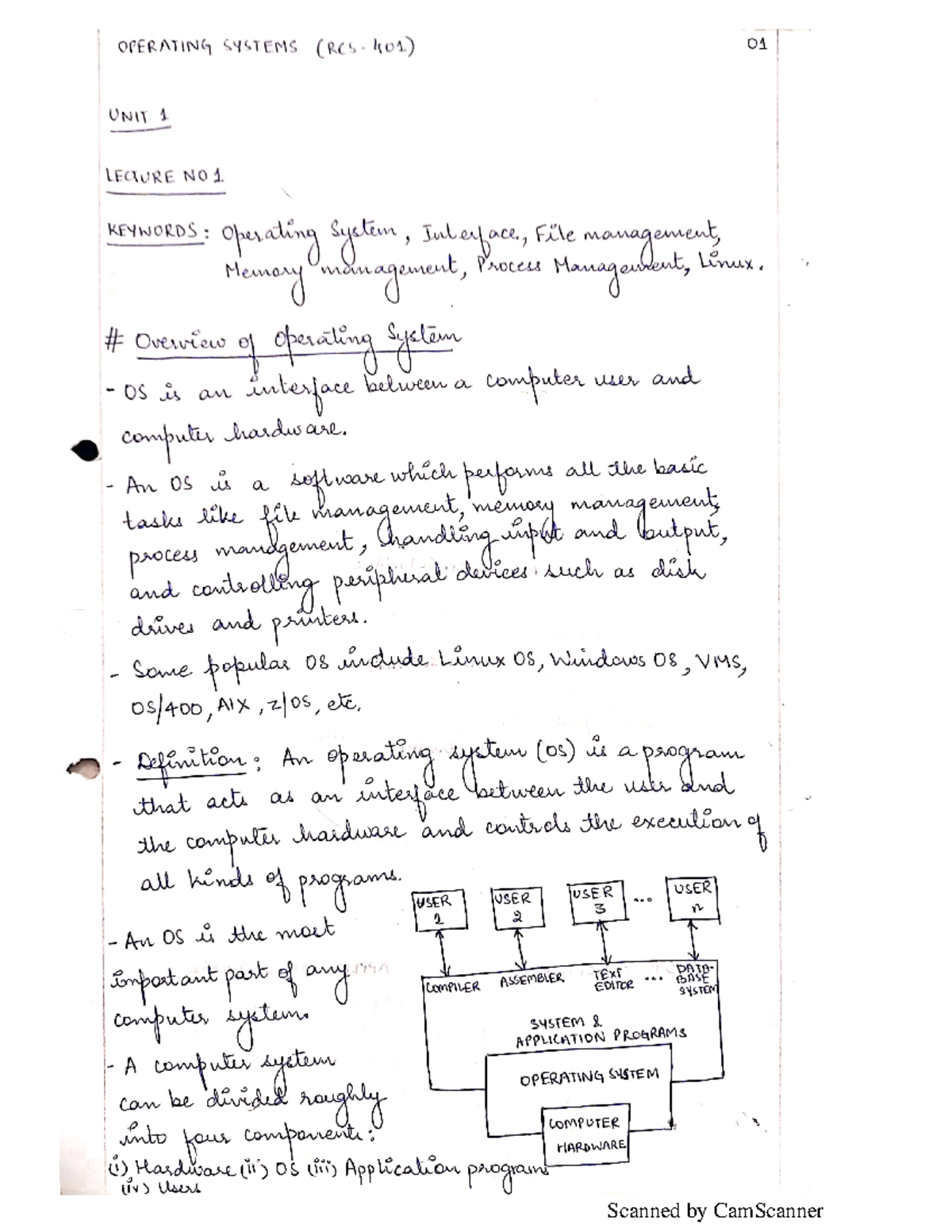 OS UNIT 1 - B.tech - Studocu