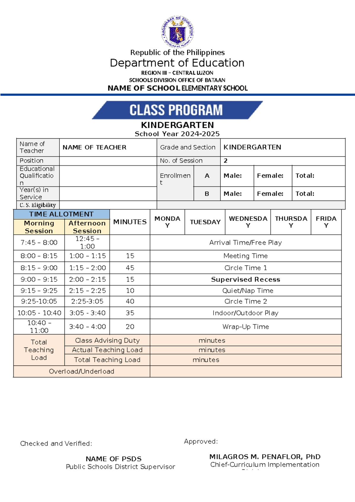 Matatag Class Program SY 2024 2025 NEW - Department of Education REGION ...