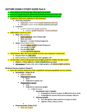 Lecture EXAM II Study Guide Part 5 - LECTURE EXAM II STUDY GUIDE Part 5 Define the lactate - Studocu