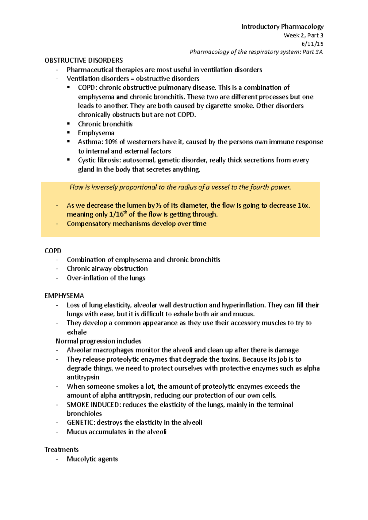 Week 2, Part 3A - Week 2 lecture notes - Pharmacology - Introductory ...
