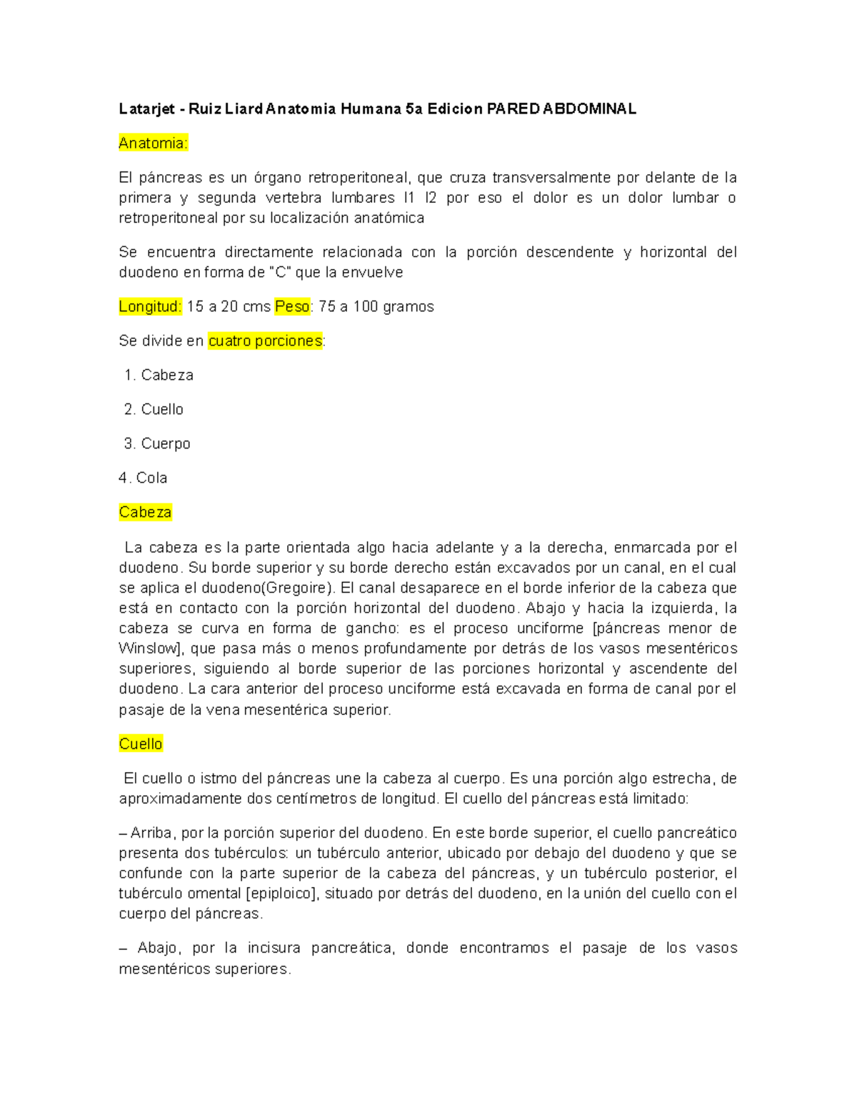 Pancreatitis aguda JR - Latarjet - Ruiz Liard Anatomia Humana 5a ...