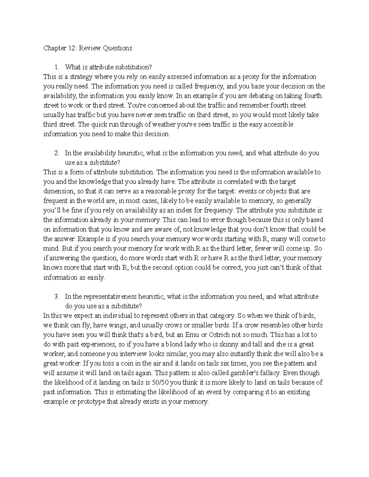 Final Review Questions - Chapter 12: Review Questions What is attribute ...