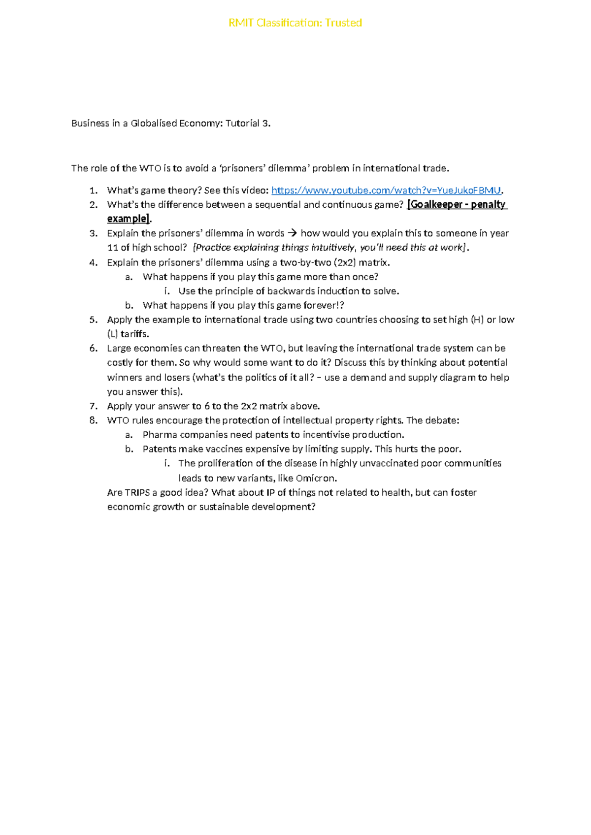 Tutorial 3 - RMIT Classification: Trusted Business in a Globalised ...