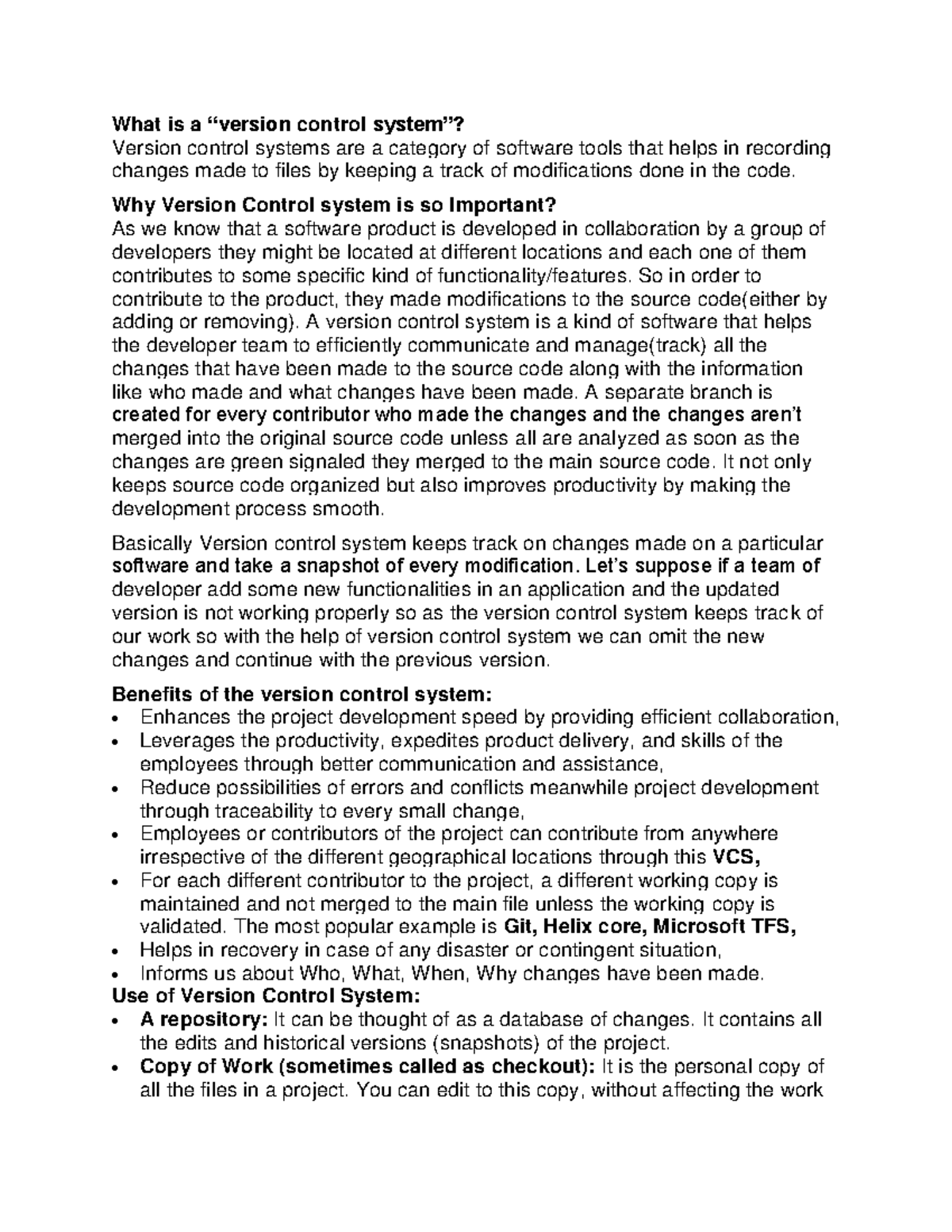 Unit-10 - Complete note of software engineering - What is a “version ...