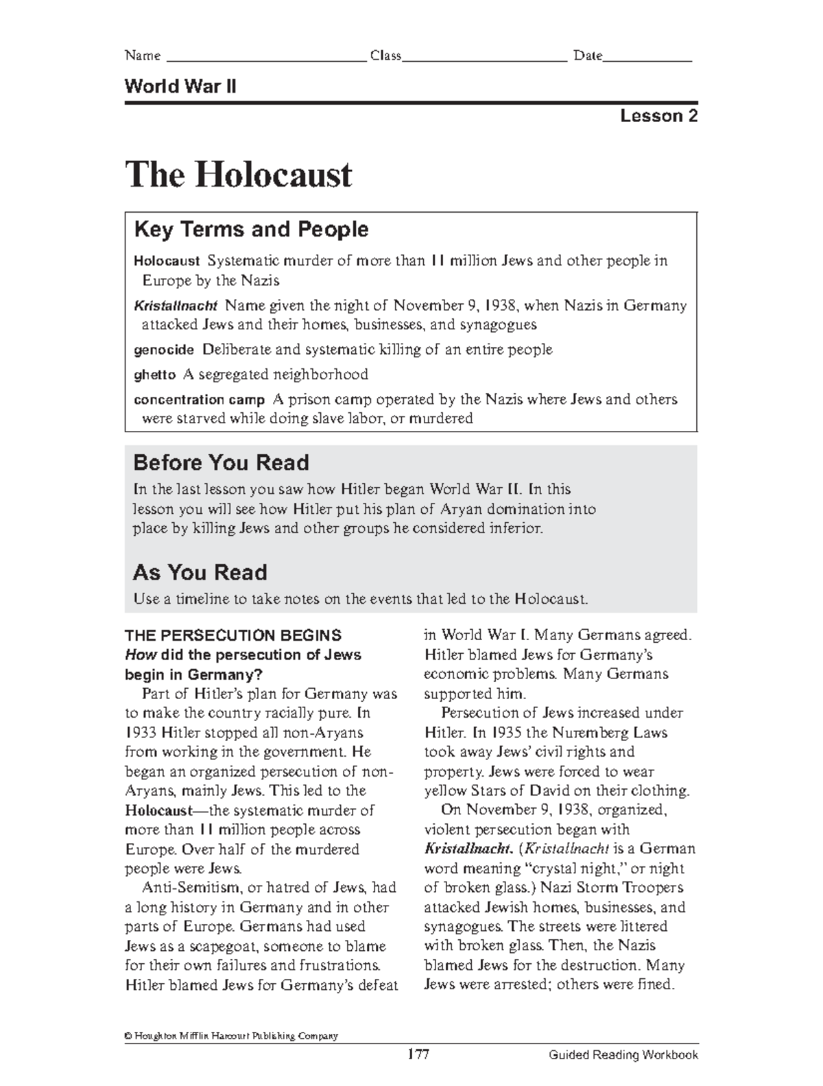 Module 11 lesson 2 - Mod 11 - Name _____________________________ Class