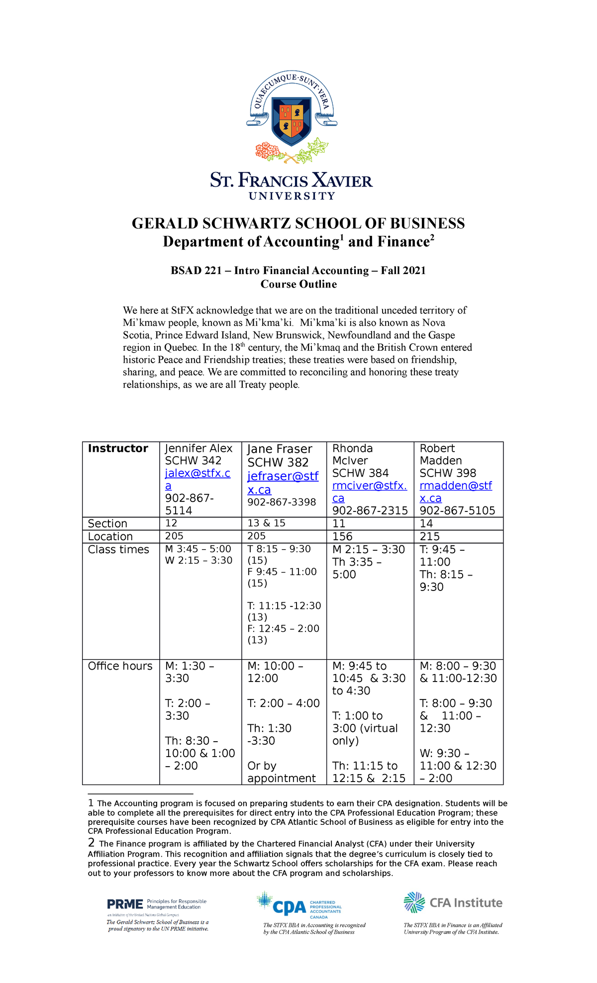 BSAD 221 Course Outline F2021 Final to Post - GERALD SCHWARTZ SCHOOL OF ...