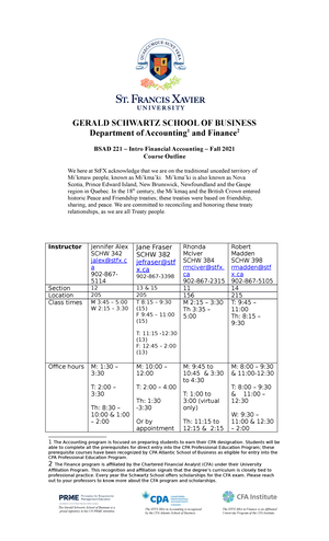 BSAD 221 Final notes - BSAD 221: INTRO TO FINANCIAL ACCOUTING NOTES ...