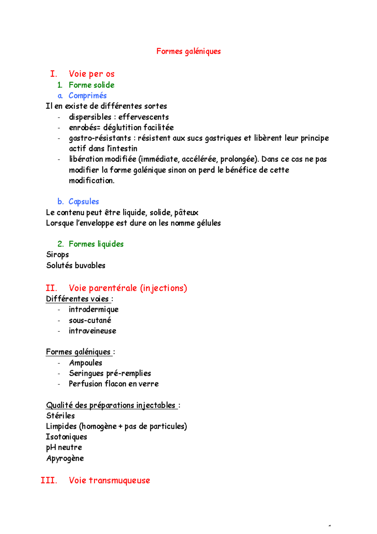 Formes-gale0301niques - 1 Formes galéniques I. Voie per os Forme solide ...