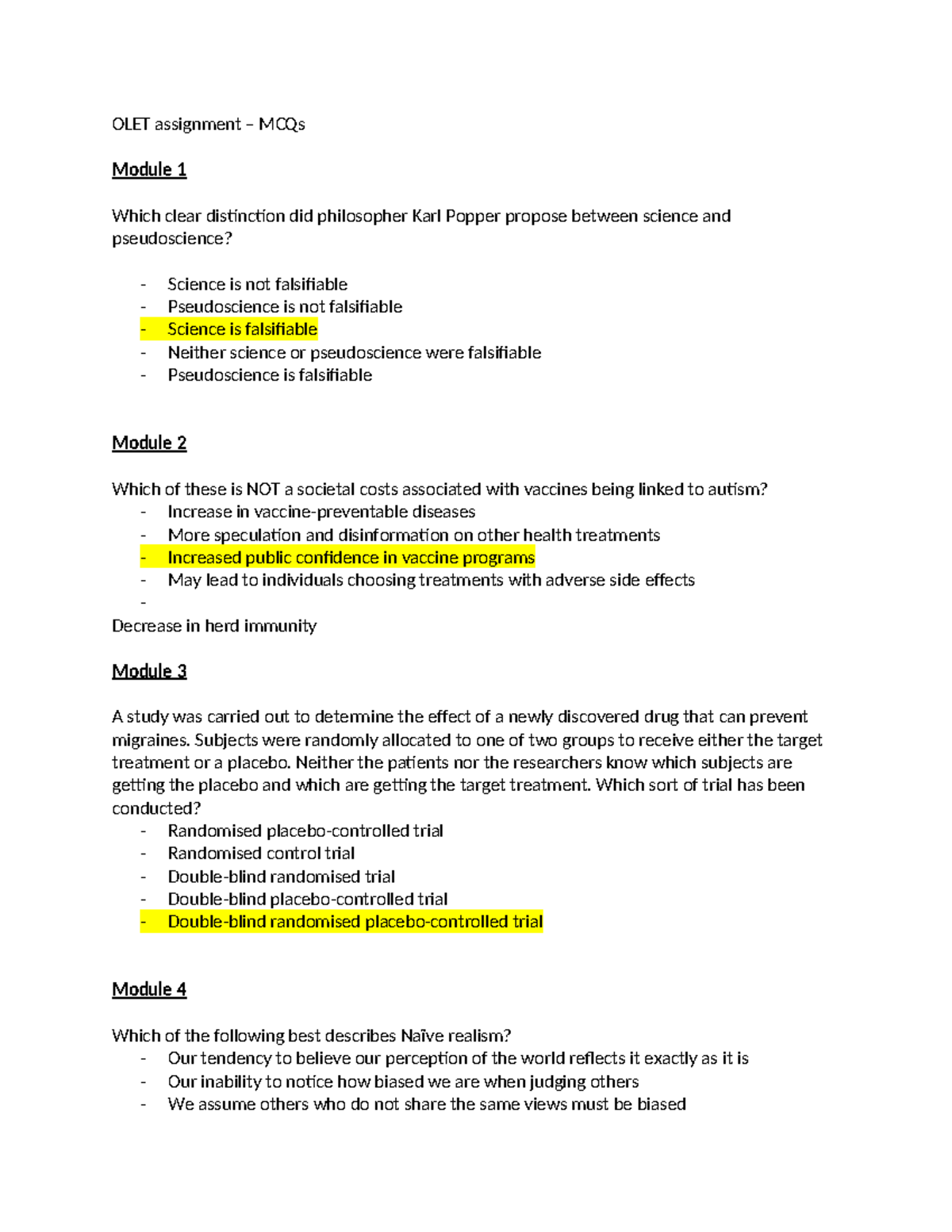 OLET assignment - Subjects were randomly allocated to one of two groups ...