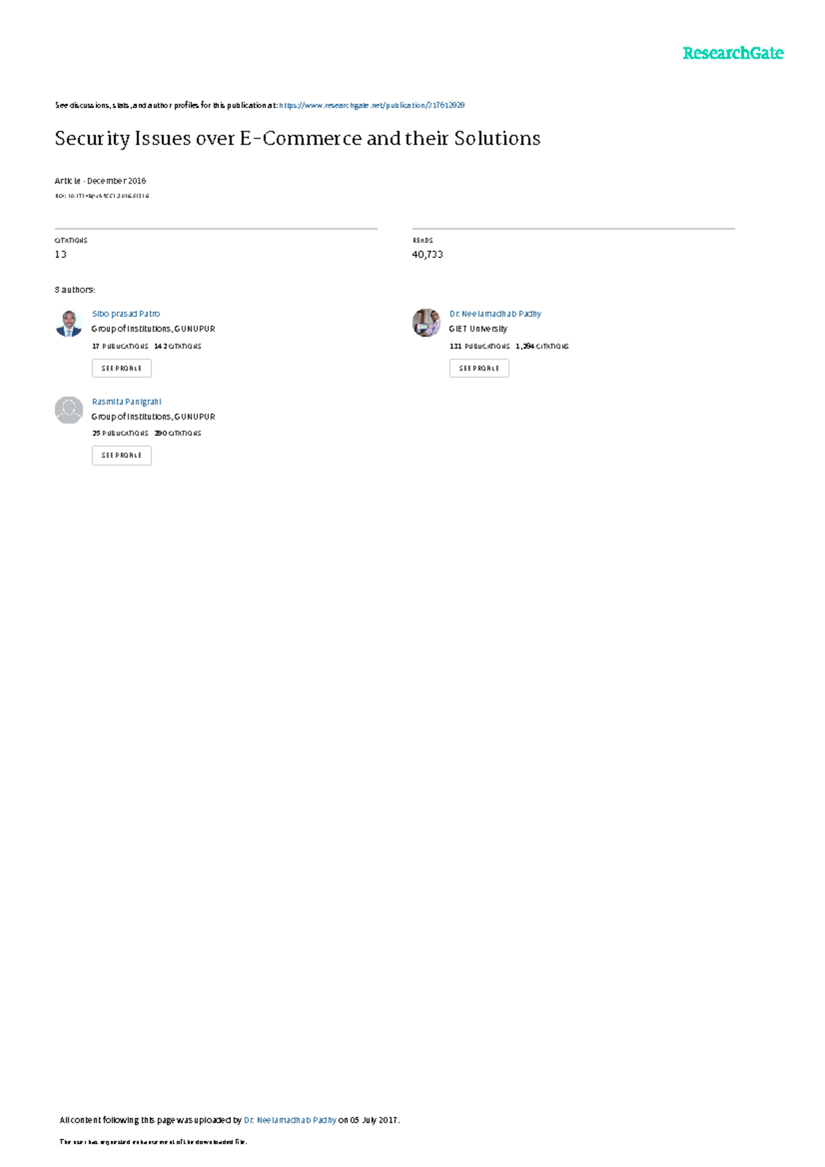 Security Issues Over E Commerce And Their Solution See Discussions