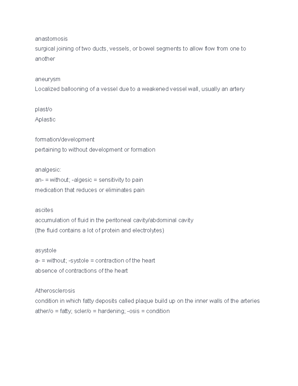 4 cardio procedures and notes - anastomosis surgical joining of two ...