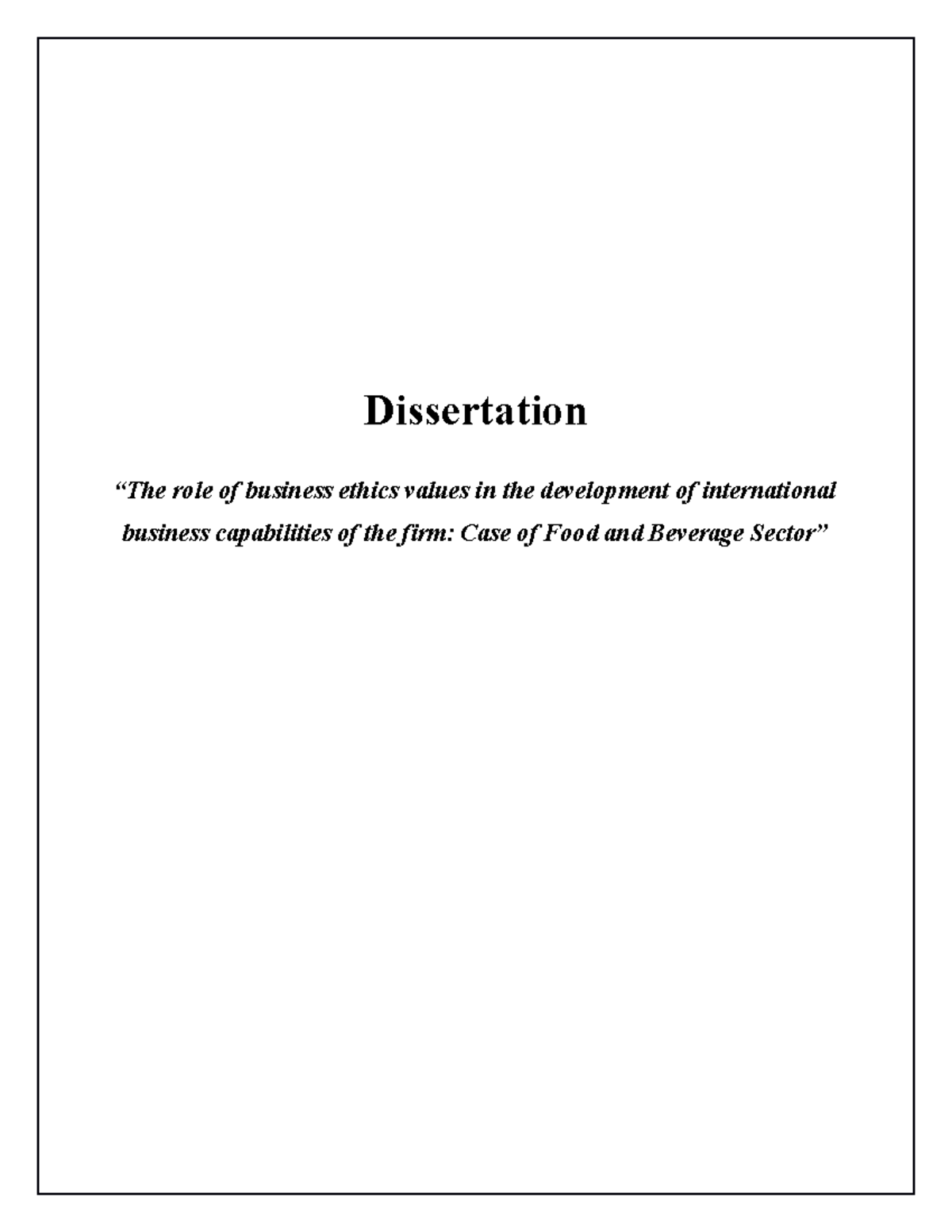 TA034 Final File - desertation - Dissertation “The role of business ...