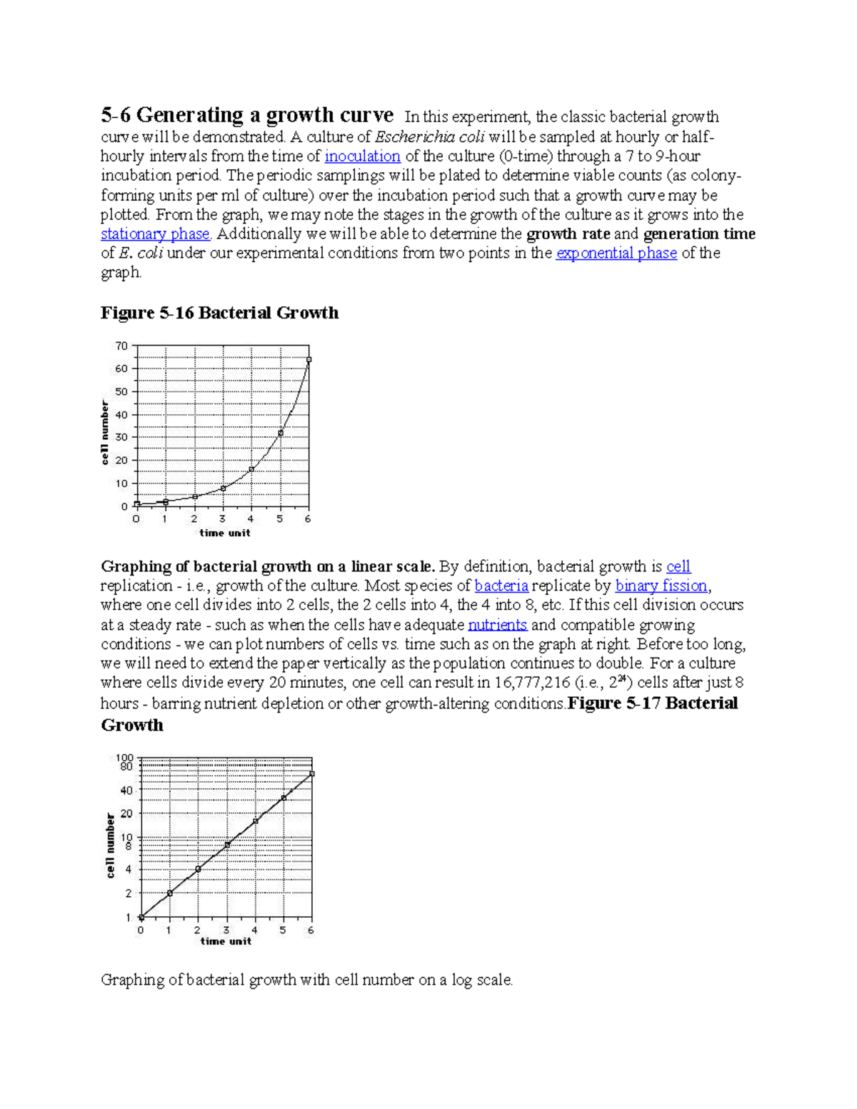Calulating Generation Time from Growth Curve - 5-6 Generating a growth ...