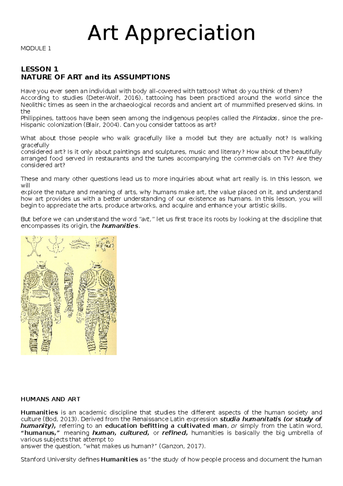 Cd3615a82cd98f04c2441262053 c225f-1 - Art Appreciation MODULE 1 LESSON 1 NATURE OF ART and its ...