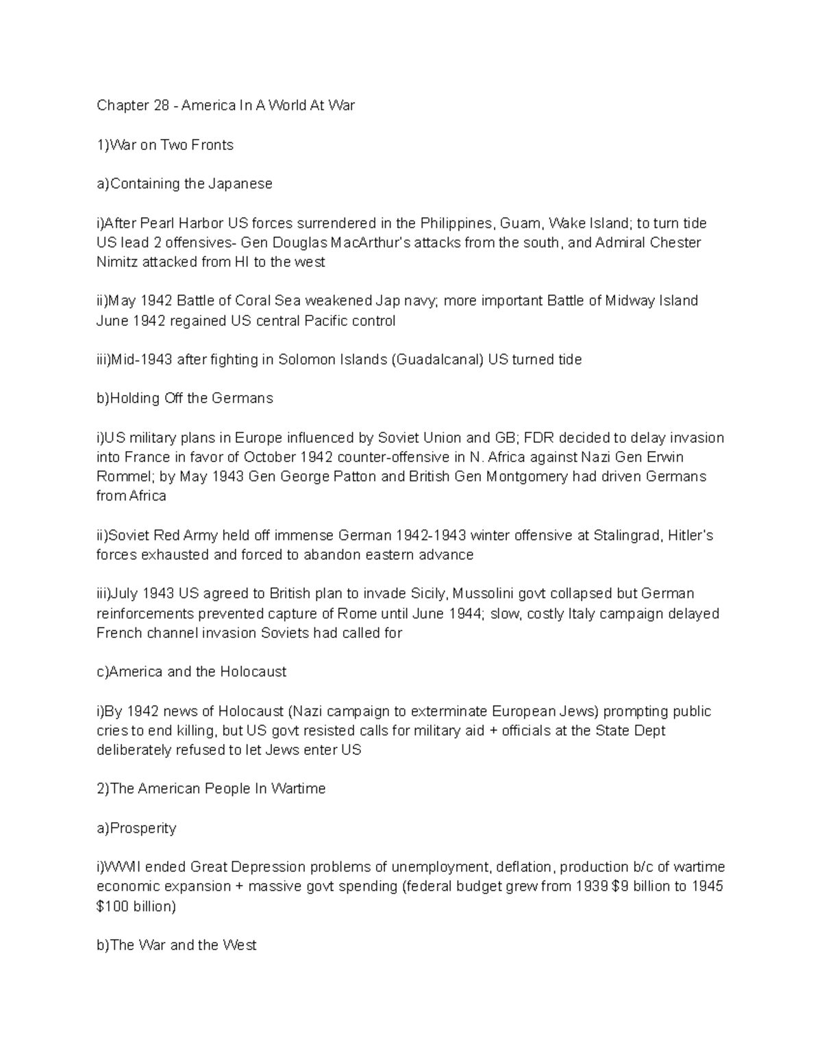 History noted 44 - These are my detailed notes. - Chapter 28 - America ...