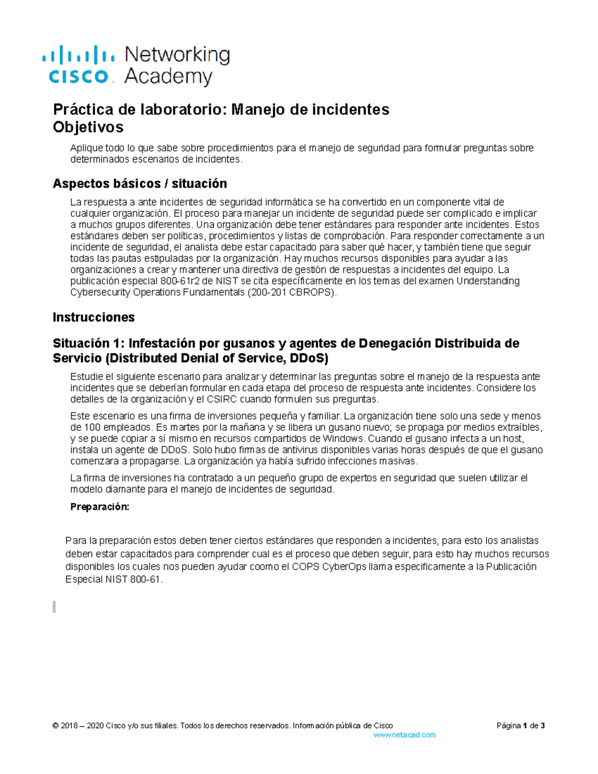 28.4.13 Lab - Incident Handling - Práctica de laboratorio: Manejo de ...