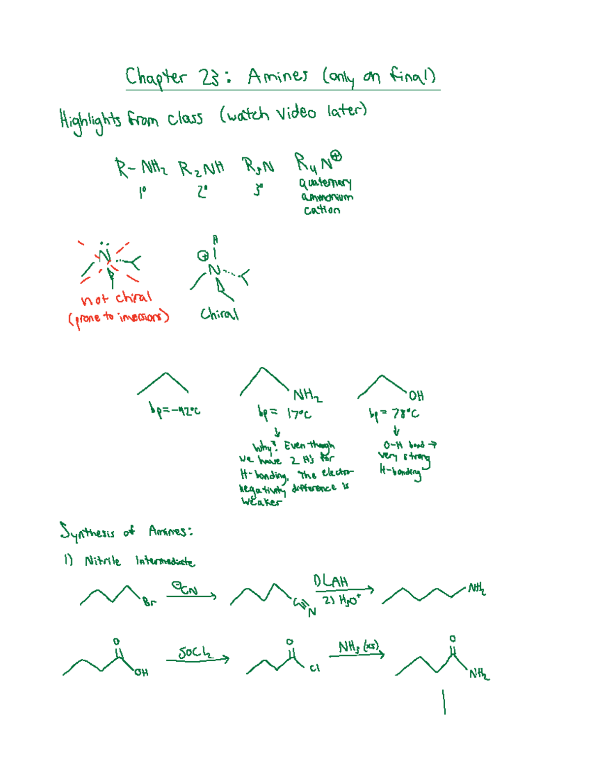 Chapter 23 Amines - Dr. O'Brien Organic Chemistry 2 - Chapter 23 Amines ...