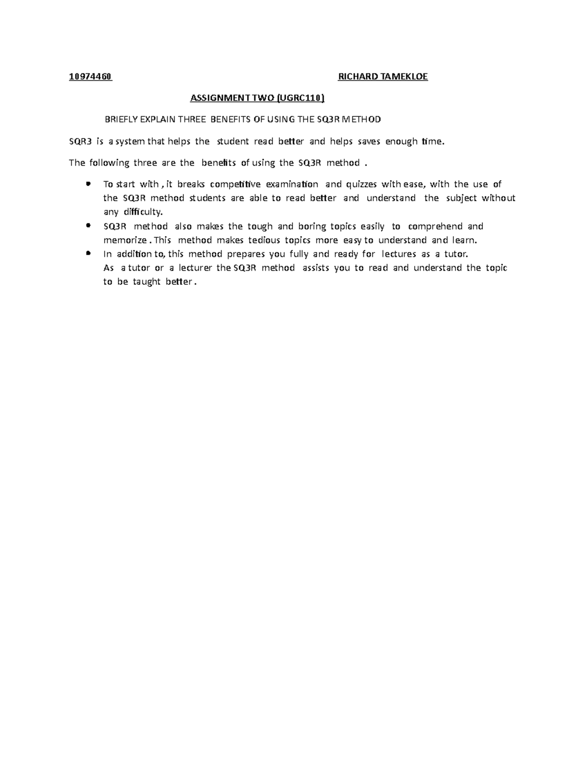 Assingnment Two Assignment 10974460 Richard Tamekloe Assignment Two Ugrc110 Briefly 