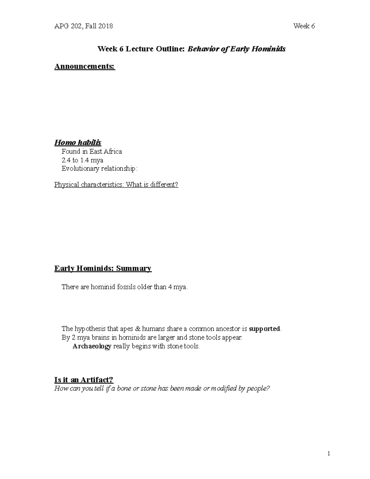 Week 6 outline F18 - Professor bovy - APG 202, Fall 2018 Week 6 Week 6 ...