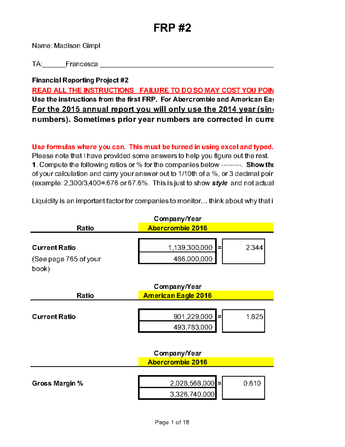 FRP #2 - financial report practical - FRP Name: Madison Gimpl Financial ...