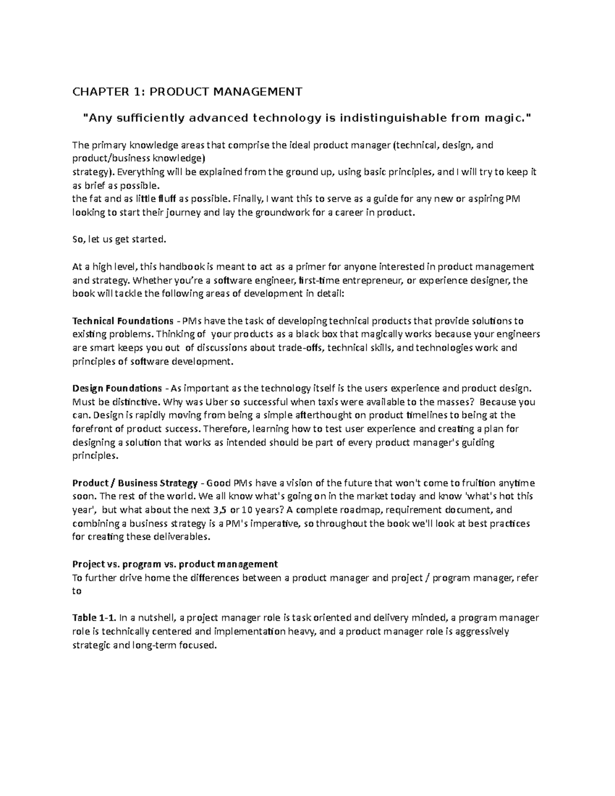 Chapter 1 Product Management - CHAPTER 1: PRODUCT MANAGEMENT "Any ...