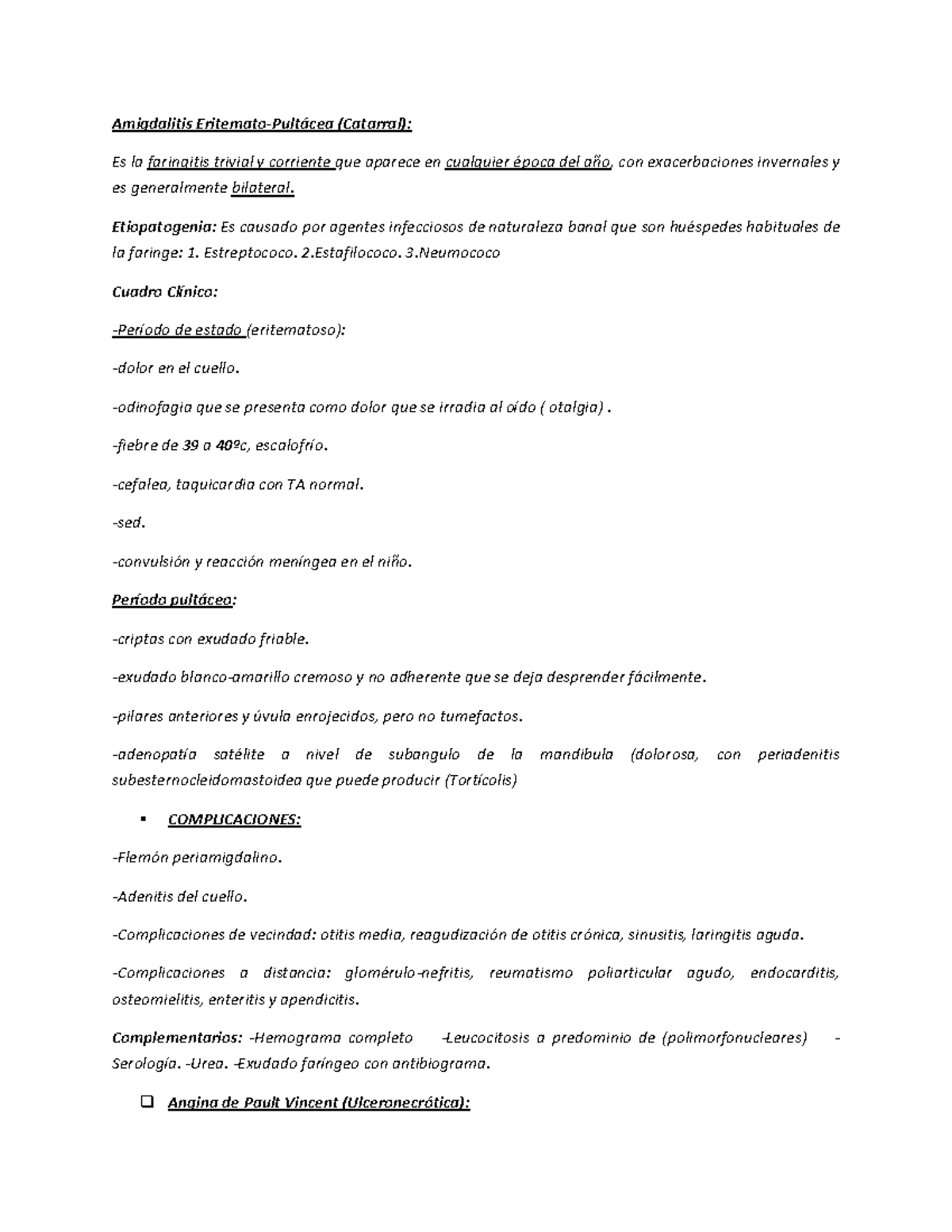 Ttipos de amigdalitis - Resumen - Amigdalitis Eritemato-Pultácea ...