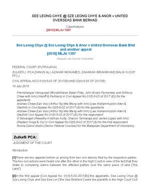 2021 - See Leong Chye @ Sze Leong Chye & Anor v United Oversea - SEE ...