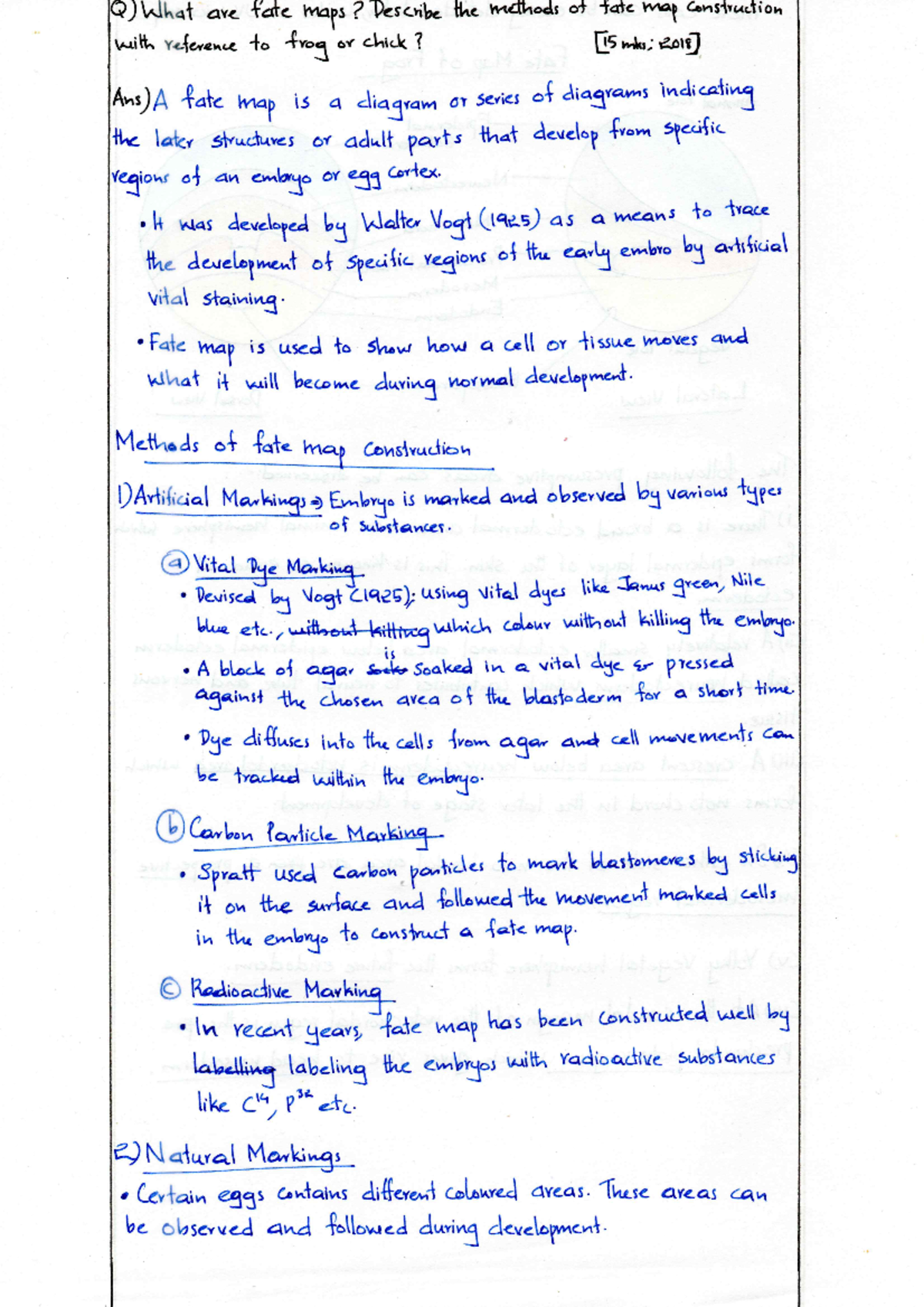 Developmental Biology QA 3 Fate map of frog - Bachelor of science - Studocu