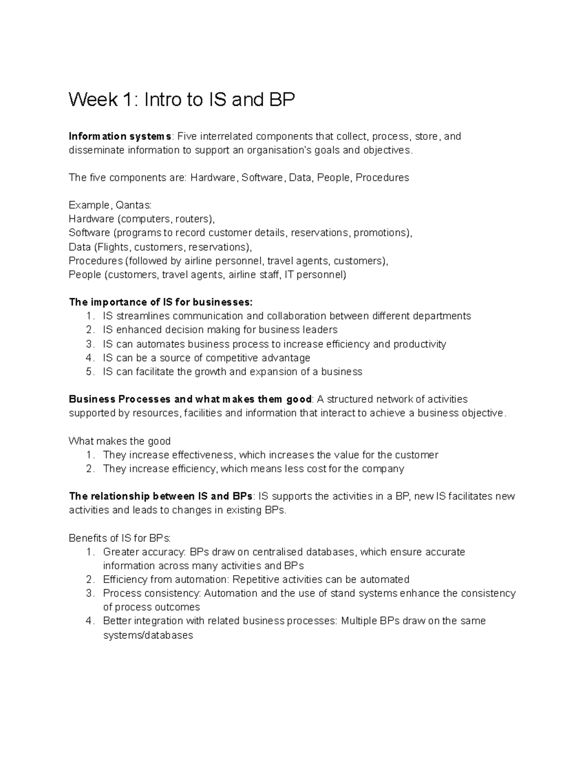 Digital Transformations in Business Processes - Week 1: Intro to IS and ...