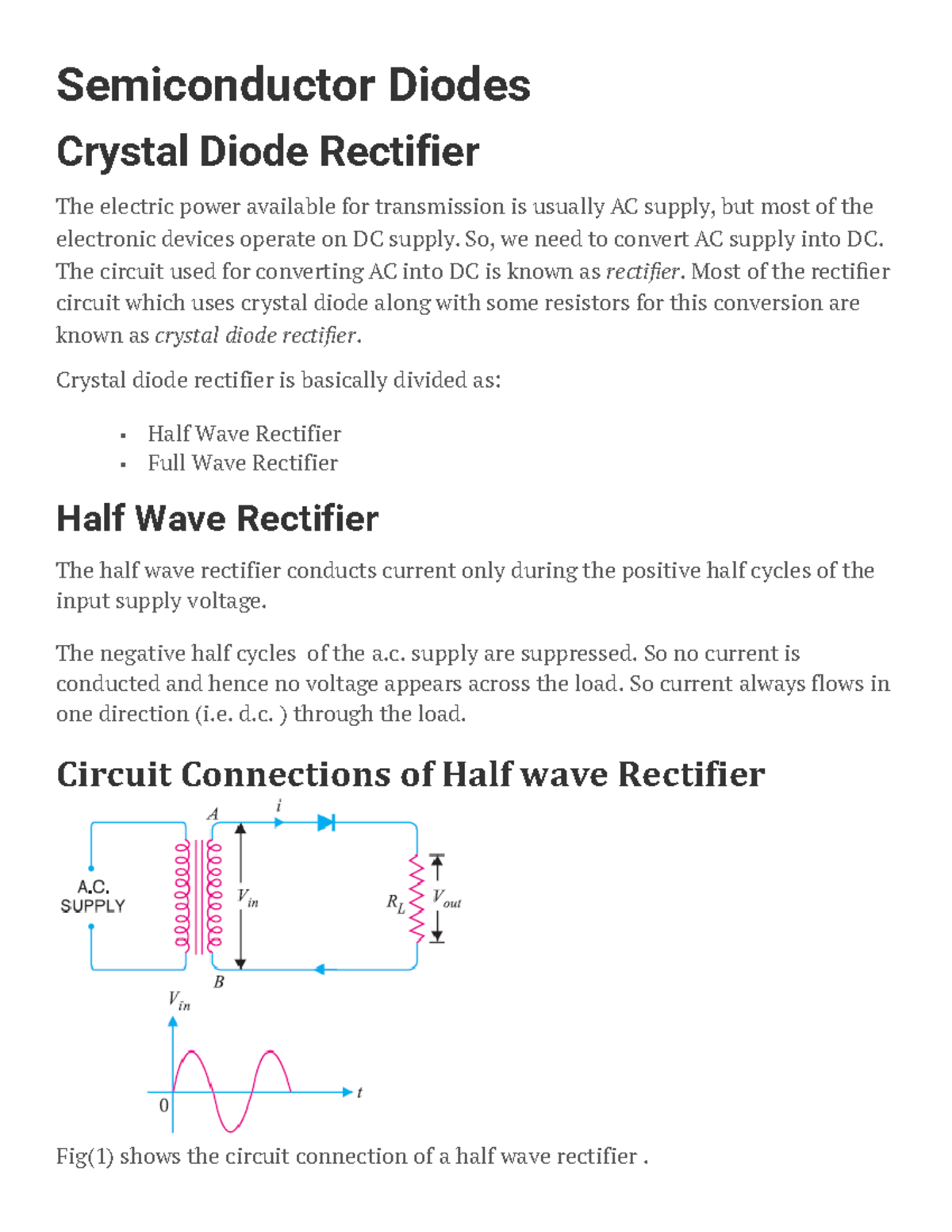 Semiconductor Diodes - Semiconductor Diodes Crystal Diode Rectifier The ...