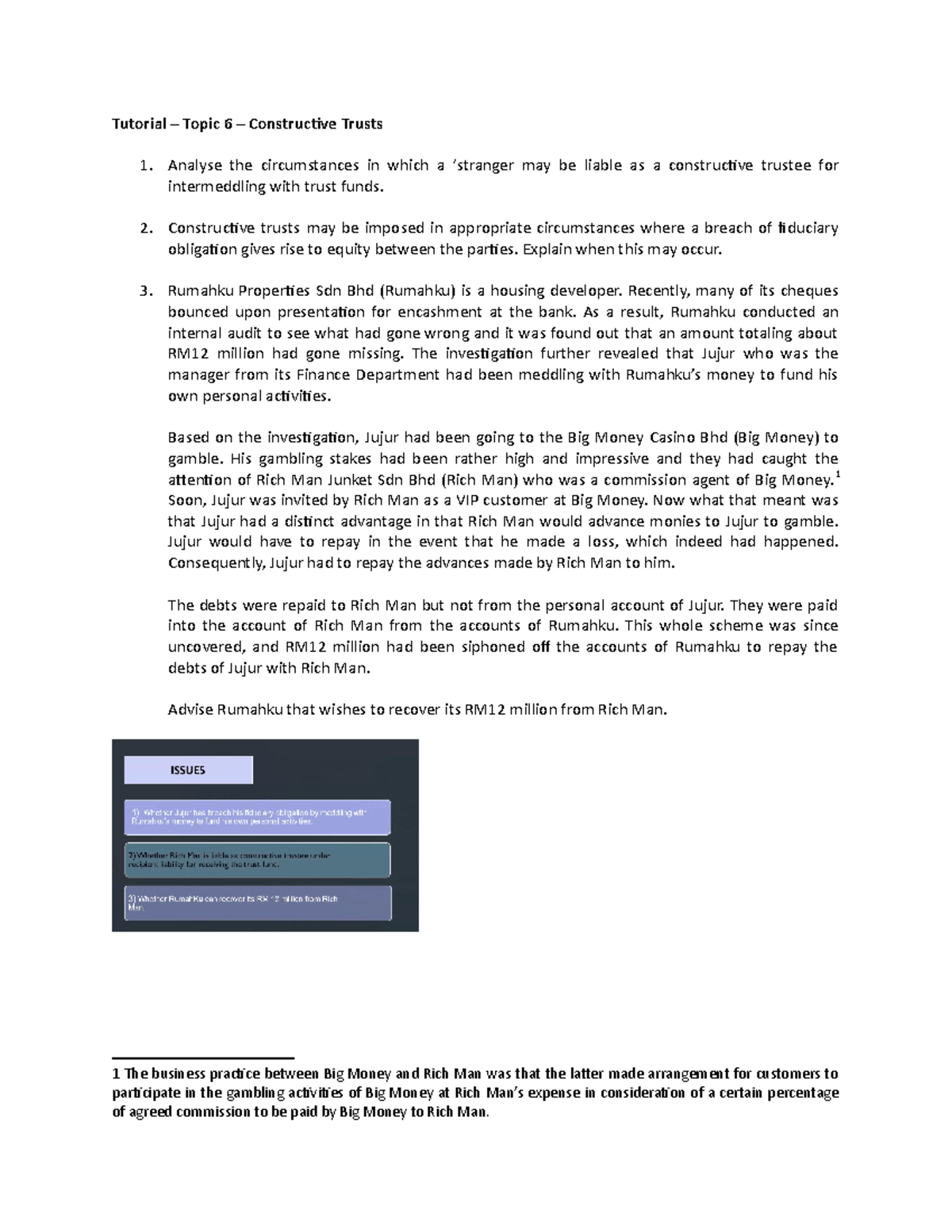 348209 Tutorial - Topic 6 - Tutorial – Topic 6 – Construcive Trusts ...