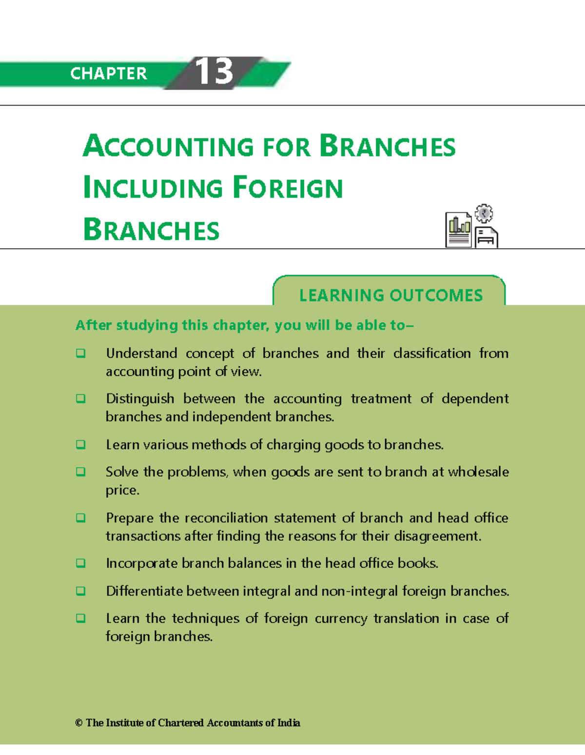 Accounting for Branch including Foreign Branches - LEARNING OUTCOMES ...