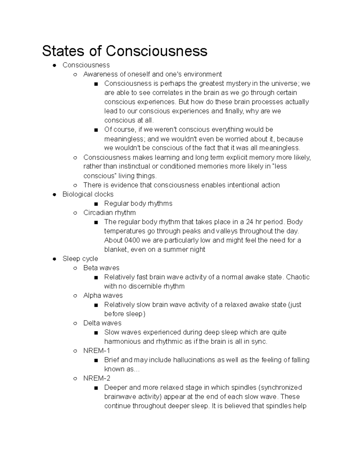 Psyc unit 7 - psychology unit 7, weber state university - States of ...