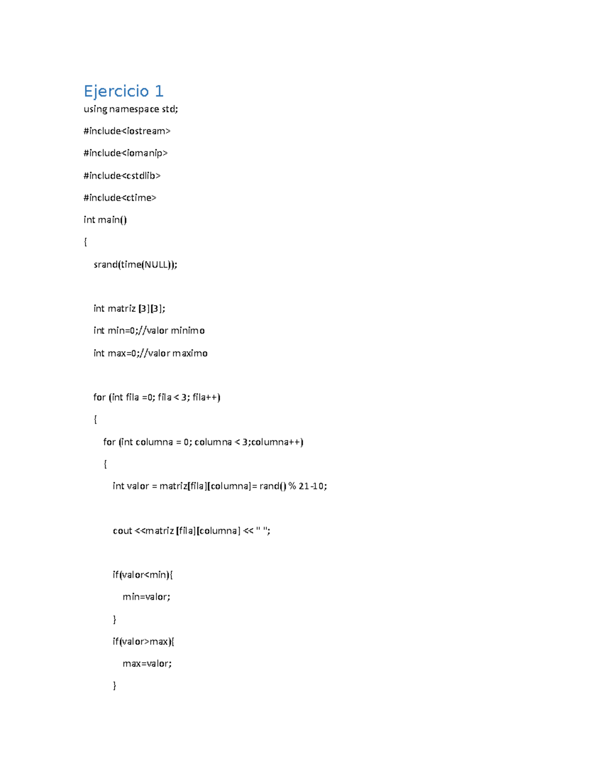 Prgramas - tarea - Ejercicio 1 using namespace std; #include #include - Studocu