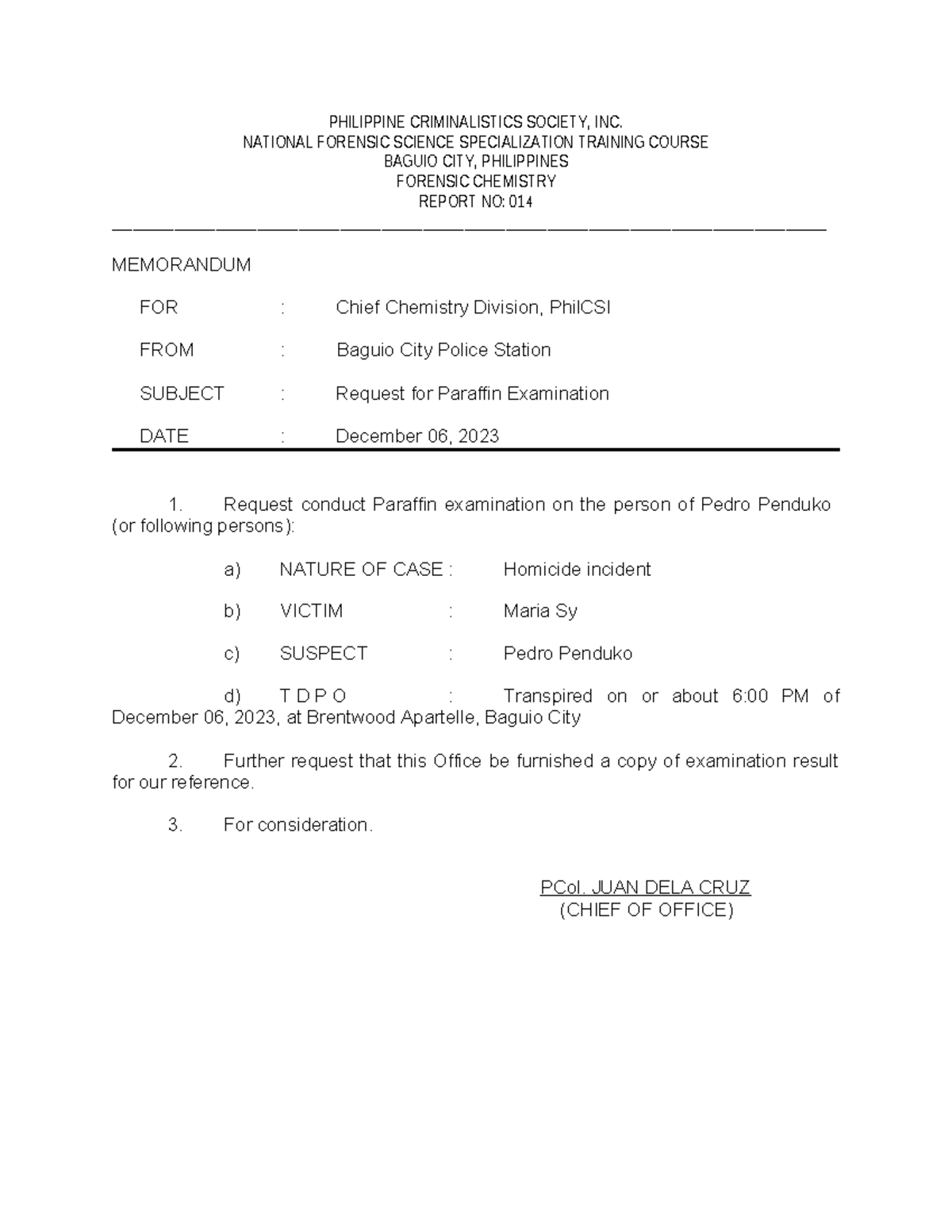 Request-form-Sample - PHILIPPINE CRIMINALISTICS SOCIETY, INC. NATIONAL ...