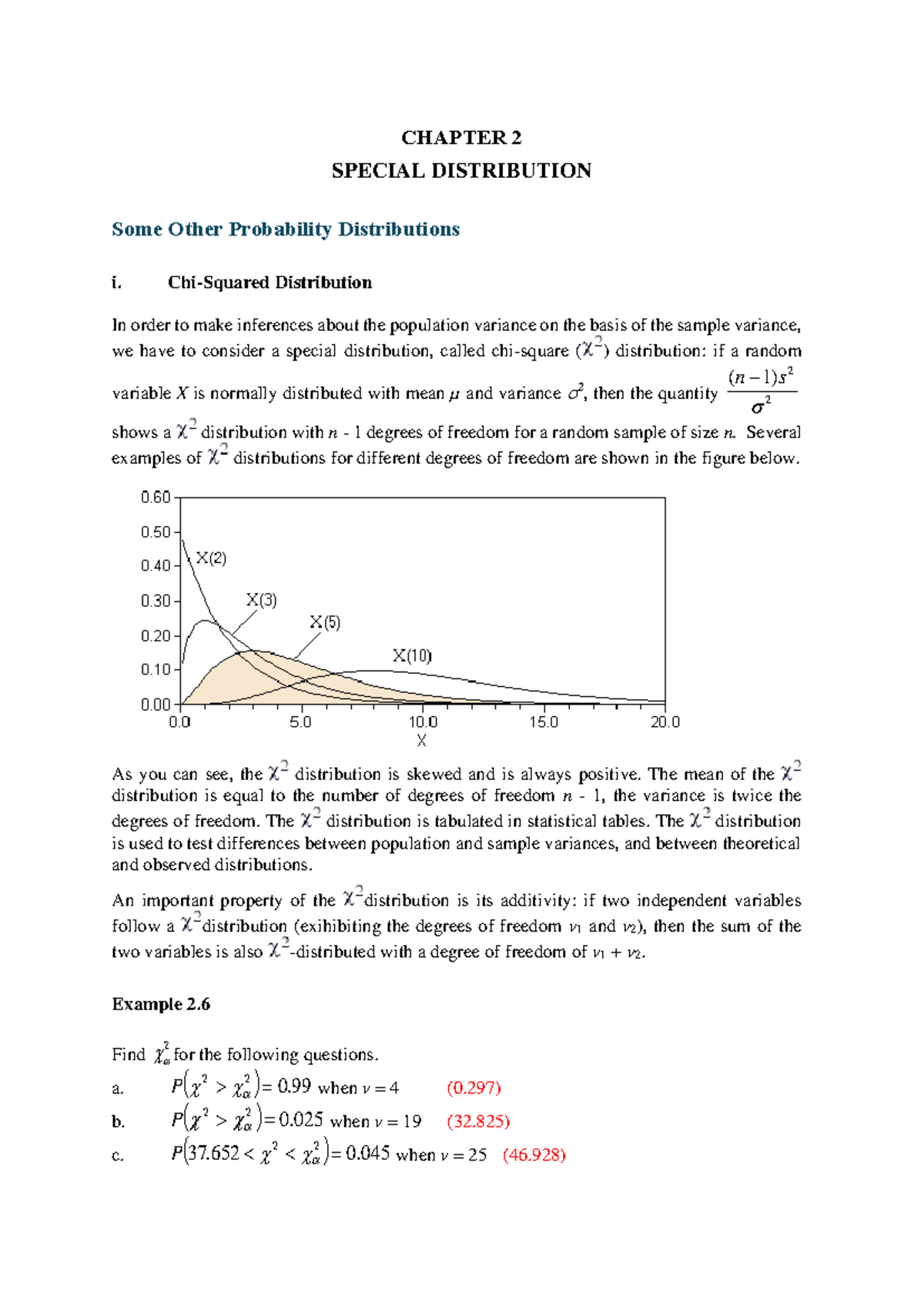 Special Distribution - It a notes that have example for subtopic ...