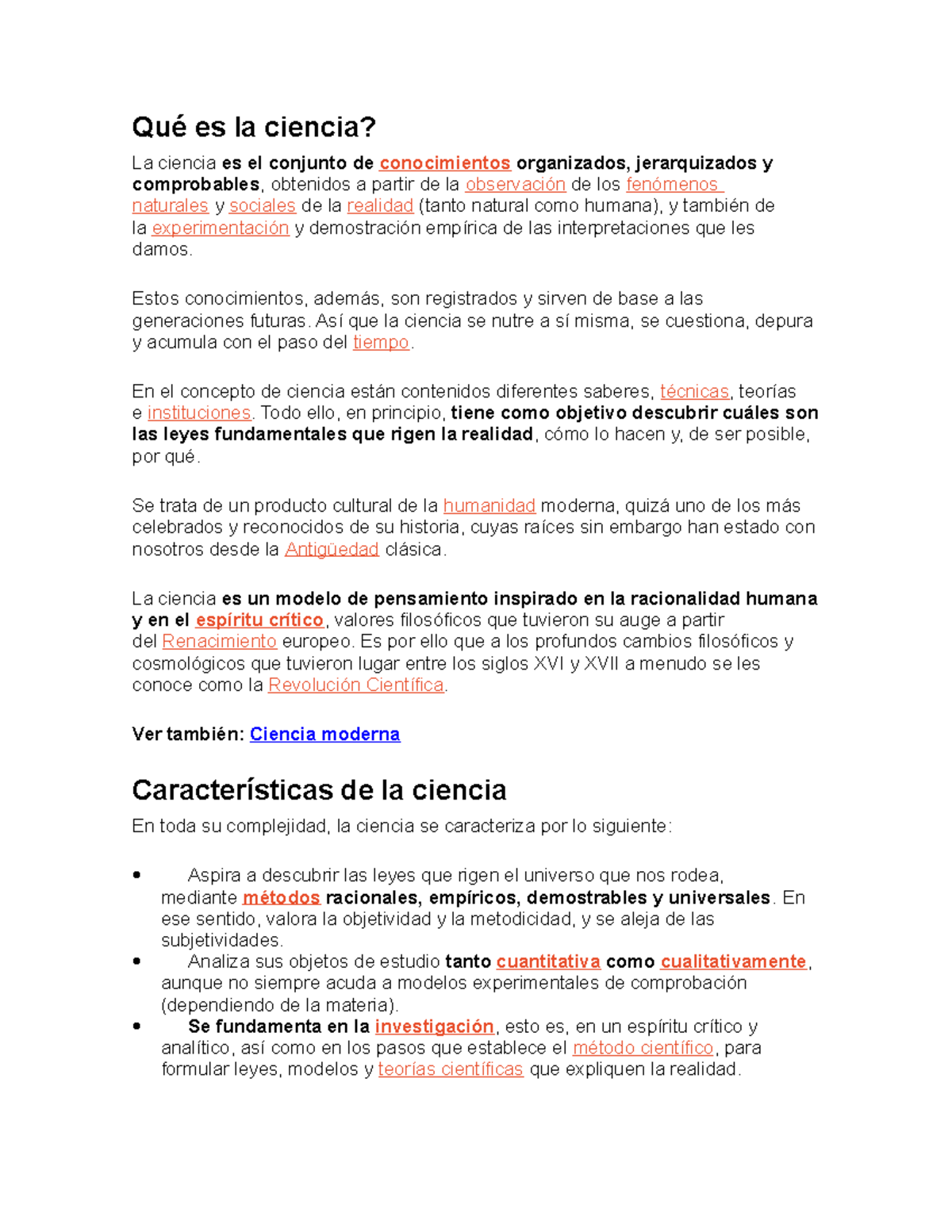 Qué es la ciencia - Qué es la ciencia? La ciencia es el conjunto de ...